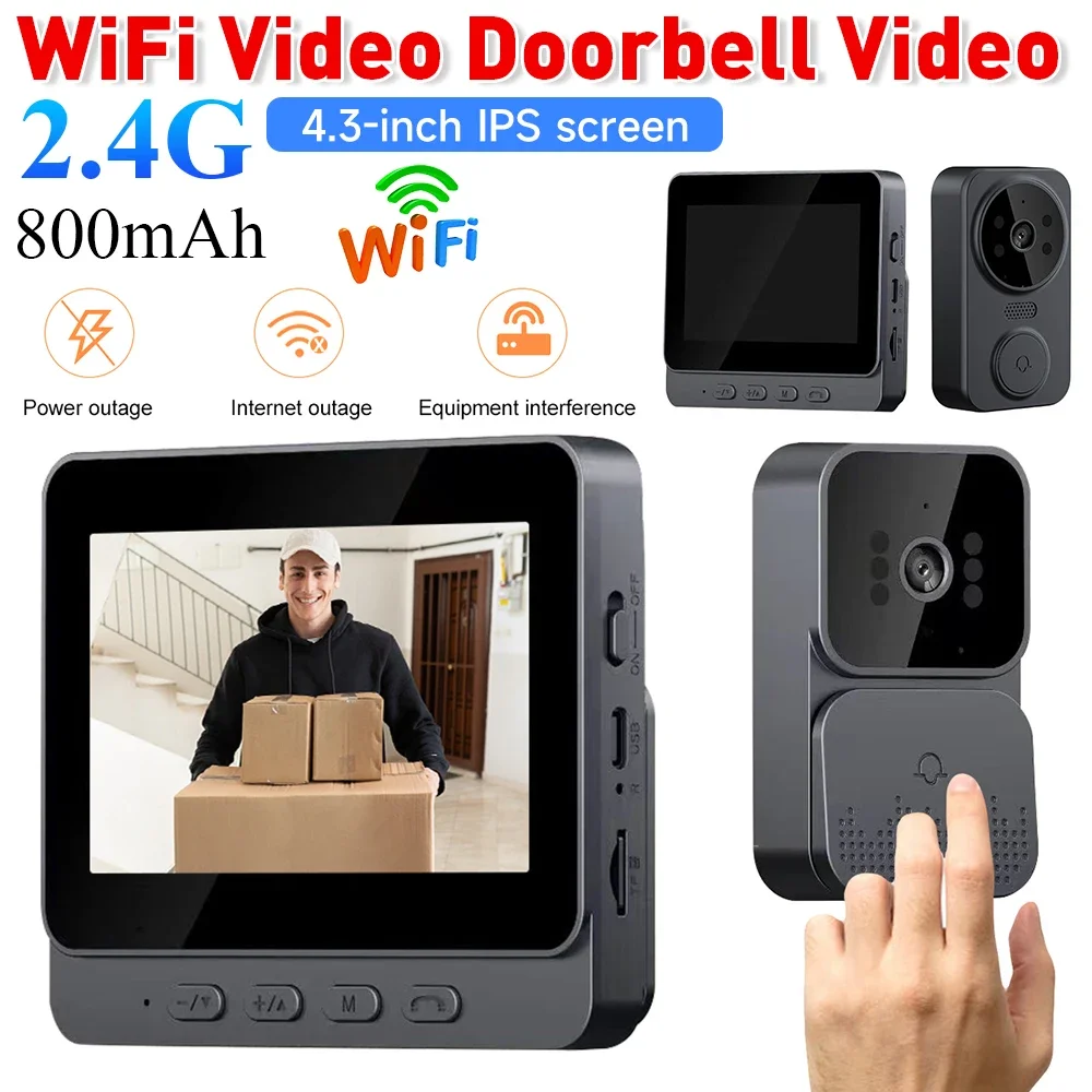 1080P-WiFi-Video-Doorbell-Video-Intercom-Wireless-Door-Bell-IR-Night ...