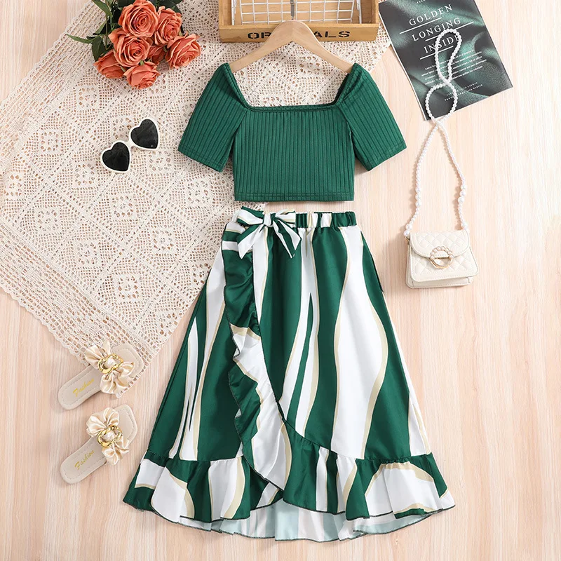 Kids Casual Dress Sets for Girls Clothes Summer New Fashion Children ...