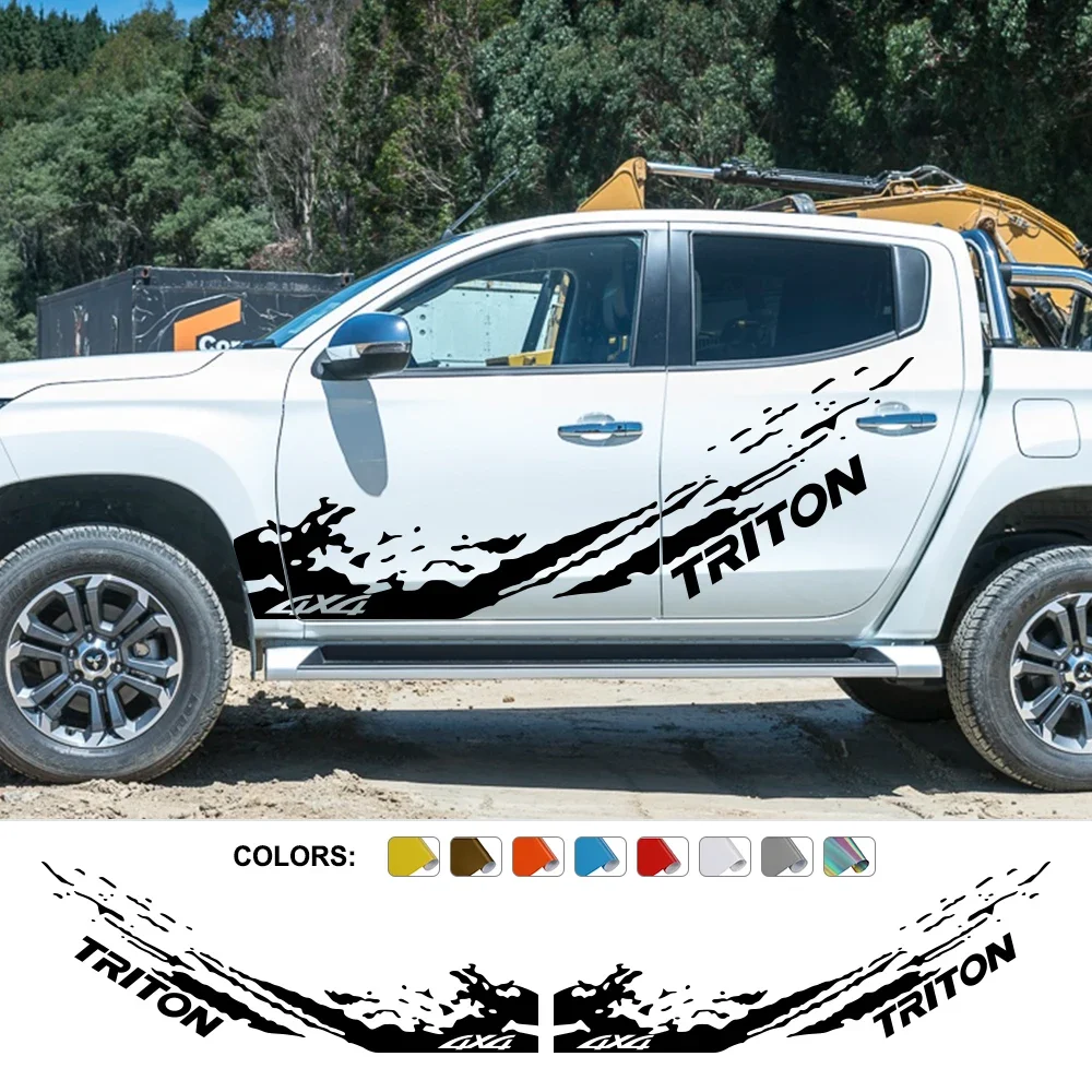 Pickup-Splash-Stickers-For-Mitsubishi-Triton-L200-Truck-Graphics-4X4 ...