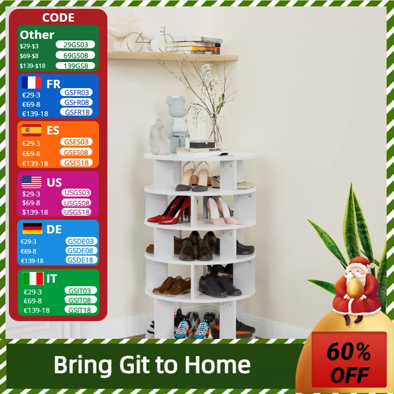 Redlife-Rotating-Shoe-Rack-Tower-Hold-Over-24-Pairs-of-Shoes-360 ...