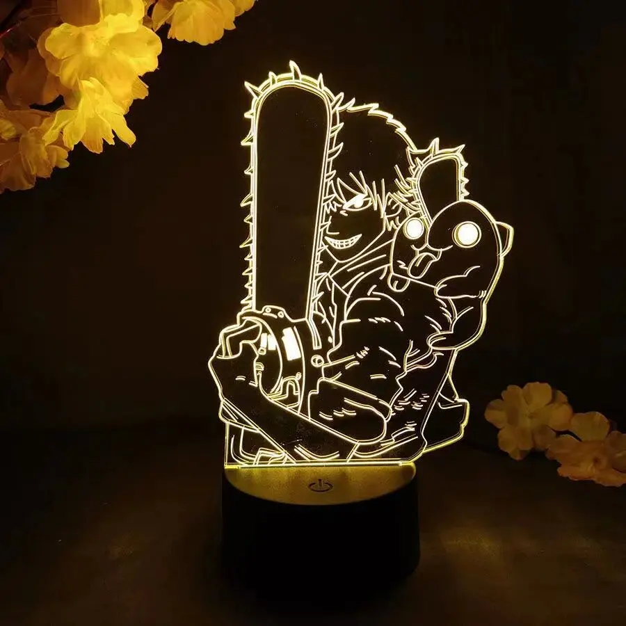 3d-Led-Lamp-Anime-Chainsaw-Man-for-Bedroom-Decoration-Nightlight-Kids ...