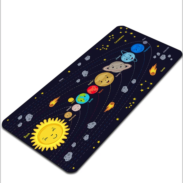 Gaming Mouse Pad 900x400 Solar System Planets Gamer Cabinet Games Desk ...