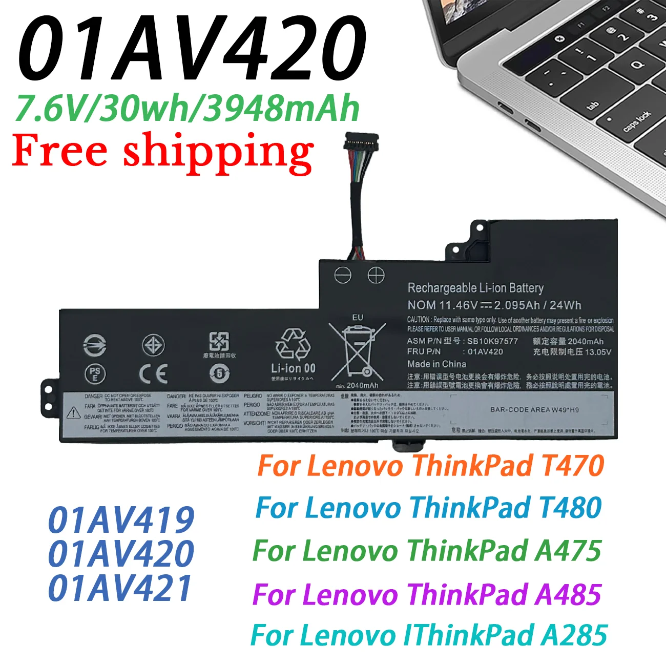 New-01AV420-01AV421-01AV419-01AV489-Battery-For-Lenovo-ThinkPad-T470 ...