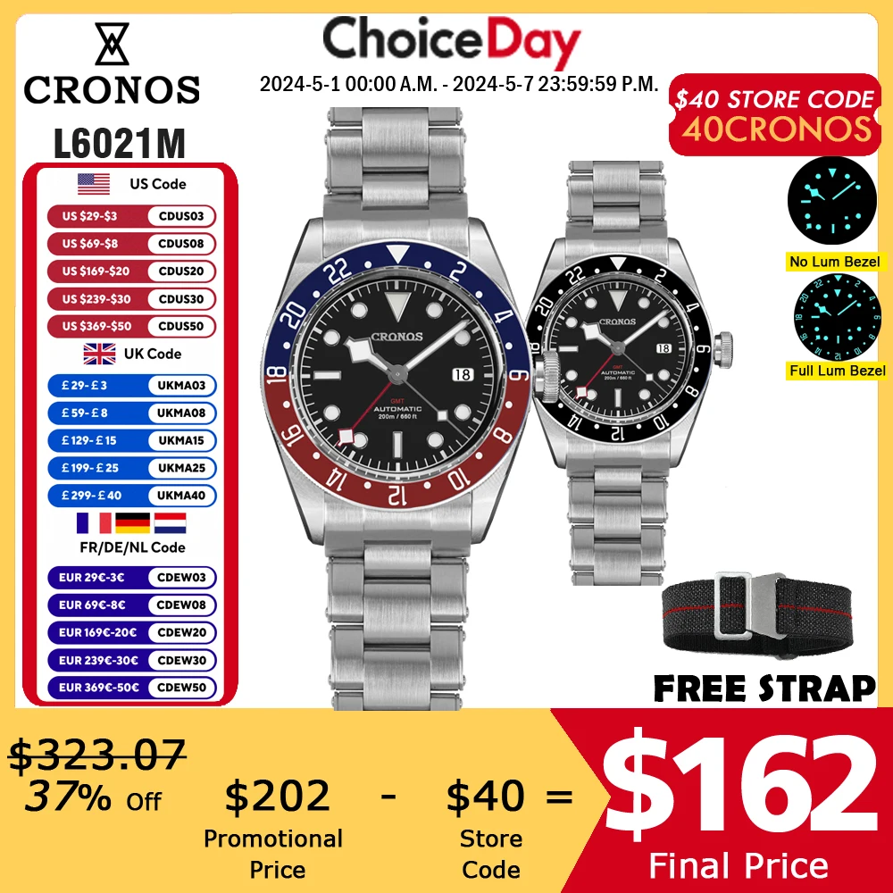 Cronos-BB-GMT-Men-Watch-Vintage-Automatic-NH34-Coke-Ceramic-Bezel ...