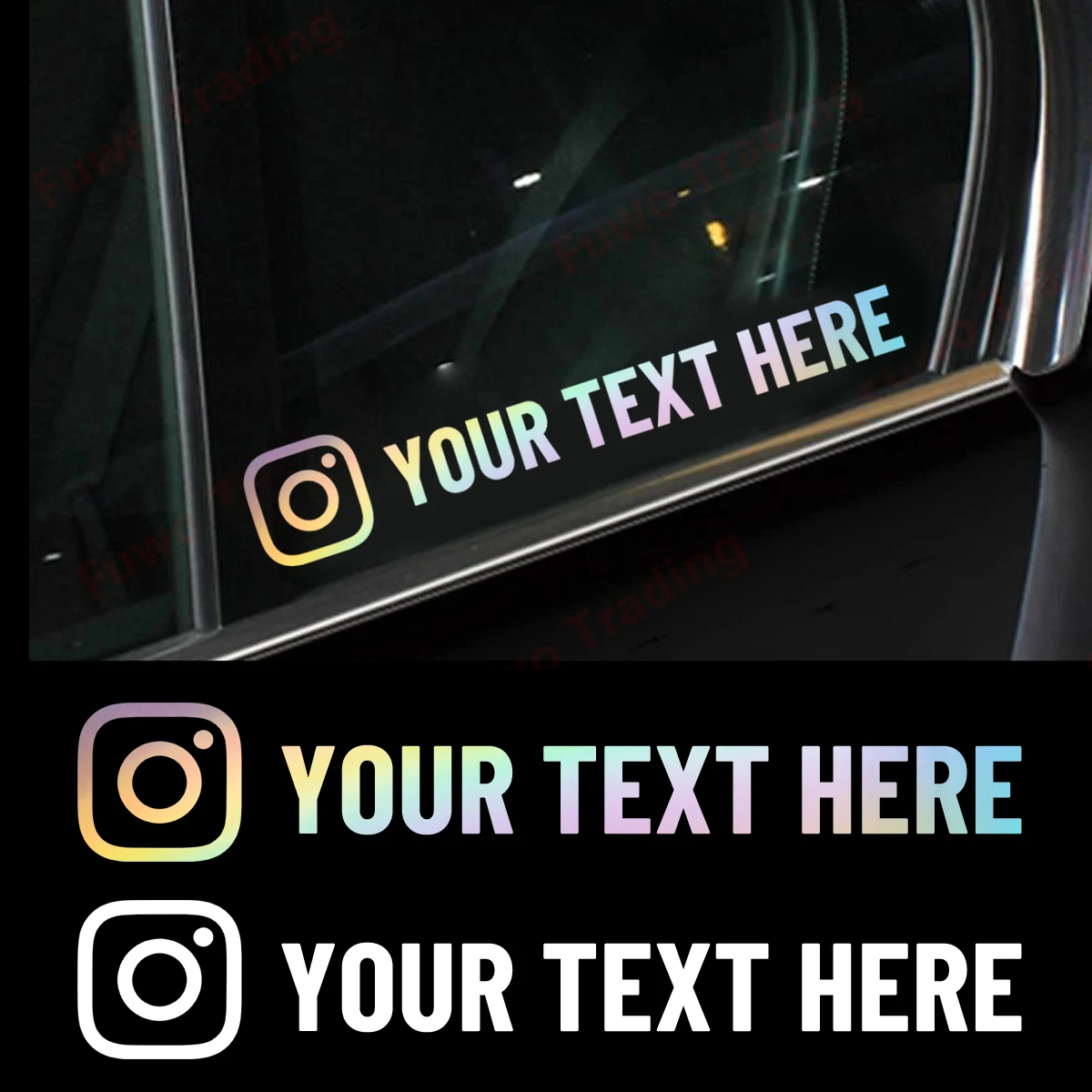 Custom-Text-Name-Car-Sticker-For-Instagram-Facebook-Twitter-YouTube-TK ...