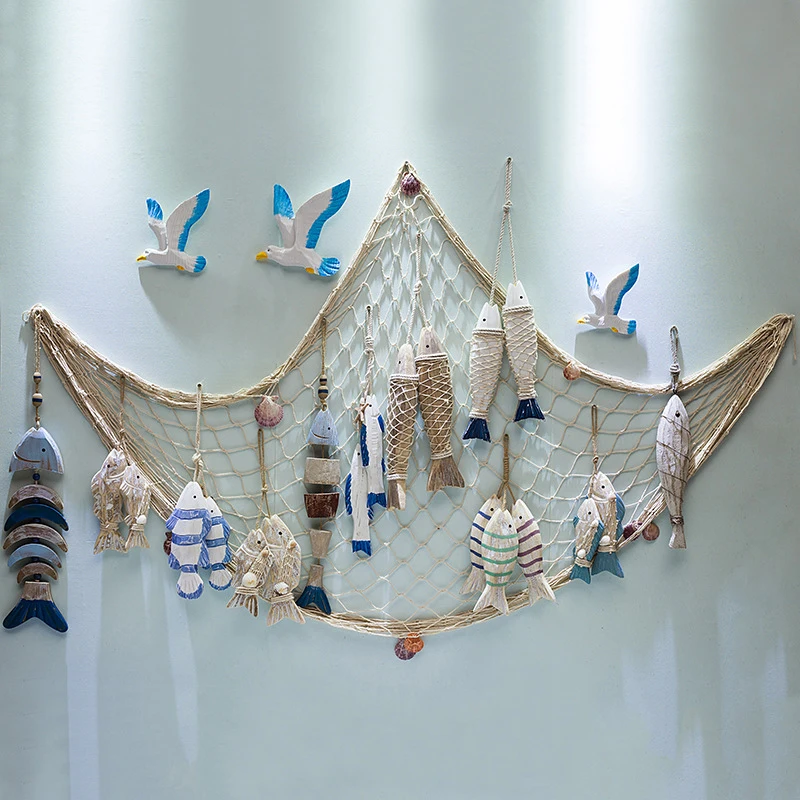Nautical-Fish-Wall-Hanging-Ornaments-Marine-Decor-Wooden-Fish-Home-Bar ...