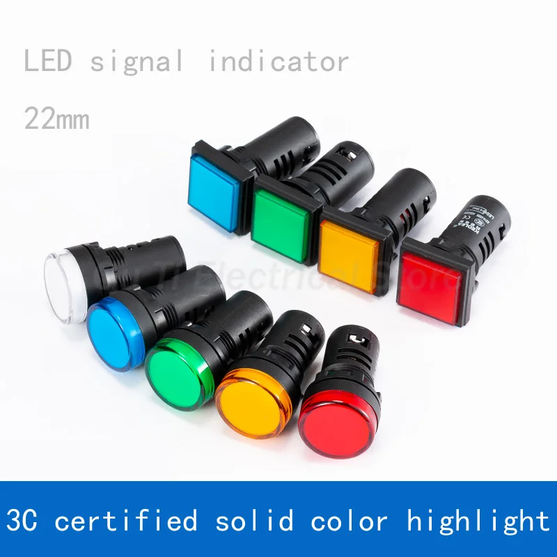Power-indicator-light-LED-signal-light-22DS-24v-220v-380v-green-red ...
