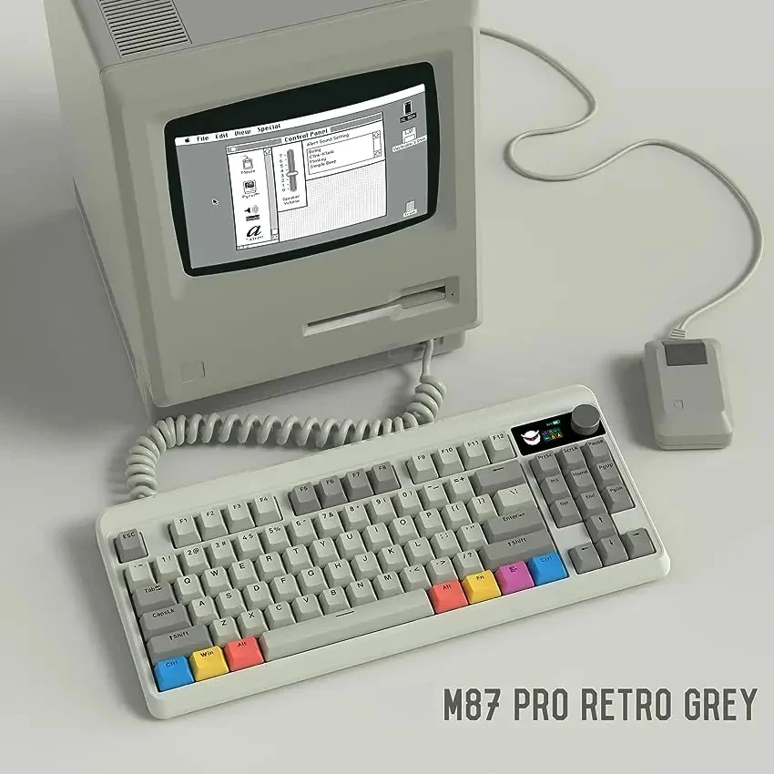 M87-Pro-3-Modes-Hot-Swap-TKL-RGB-Gaming-Keyboard-Retro-Grey-Themed ...