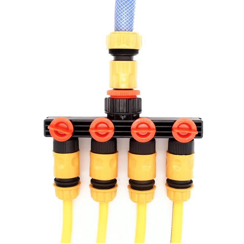 Snap-5-Way-Plastic-Garden-Hose-Splitter-Y-Type-With-Flow-Connector ...