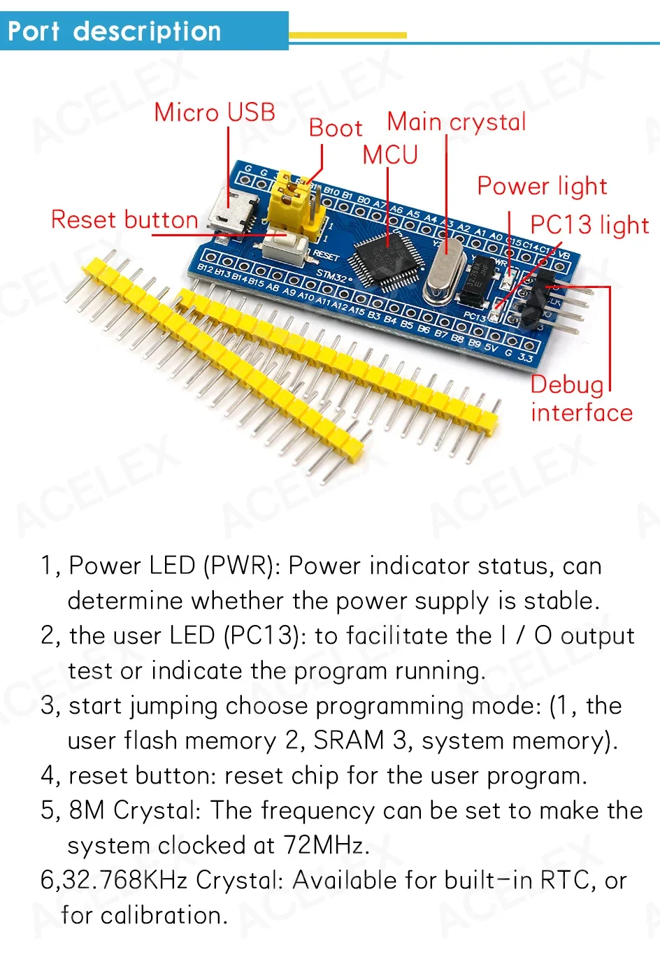 Модуль платы разработчика минимальной конфигурации STM32F103C8T6 ARM ...