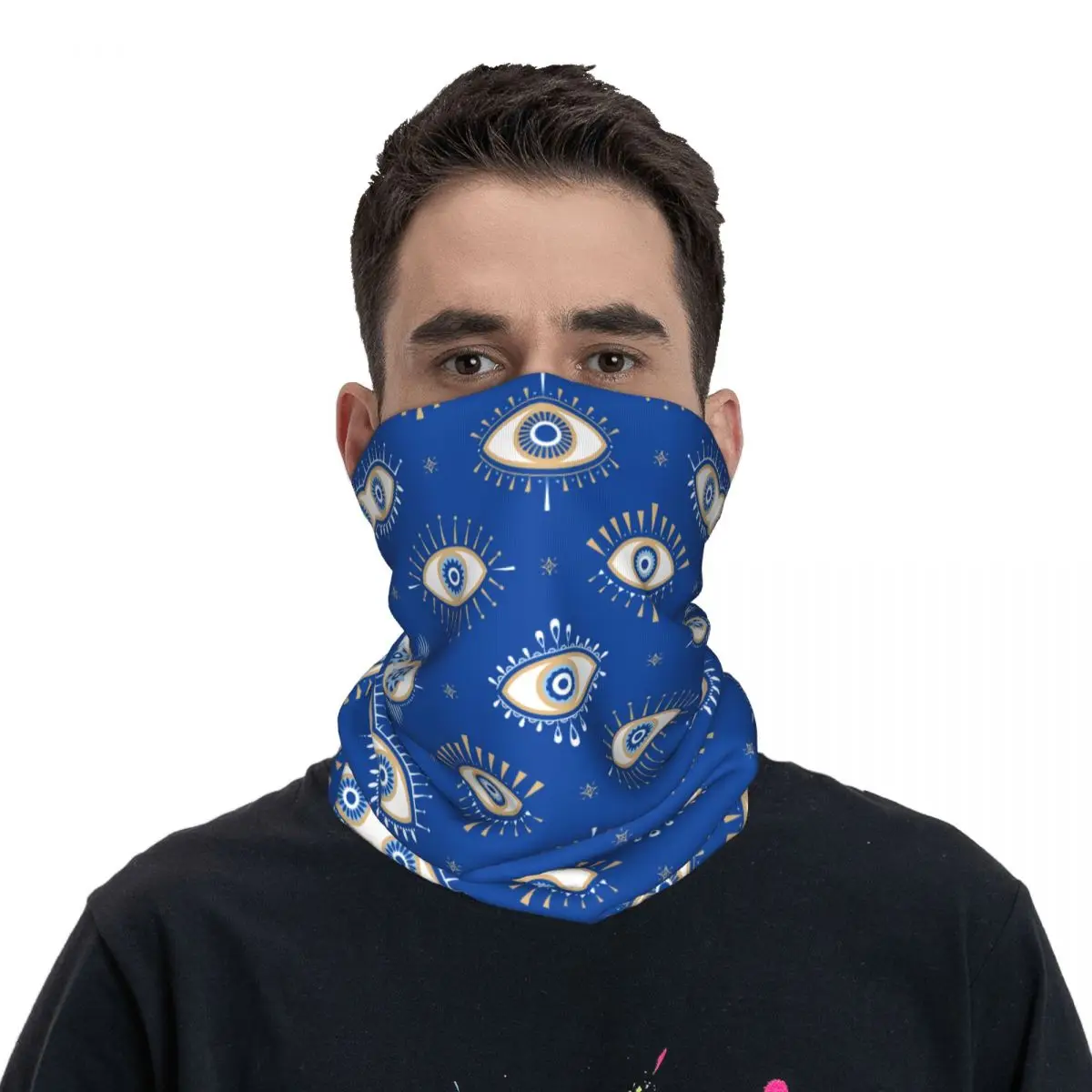 Evil-Eye-Magic-Witchcraft-Bandana-Neck-Cover-Printed-Blue-White-Mask ...