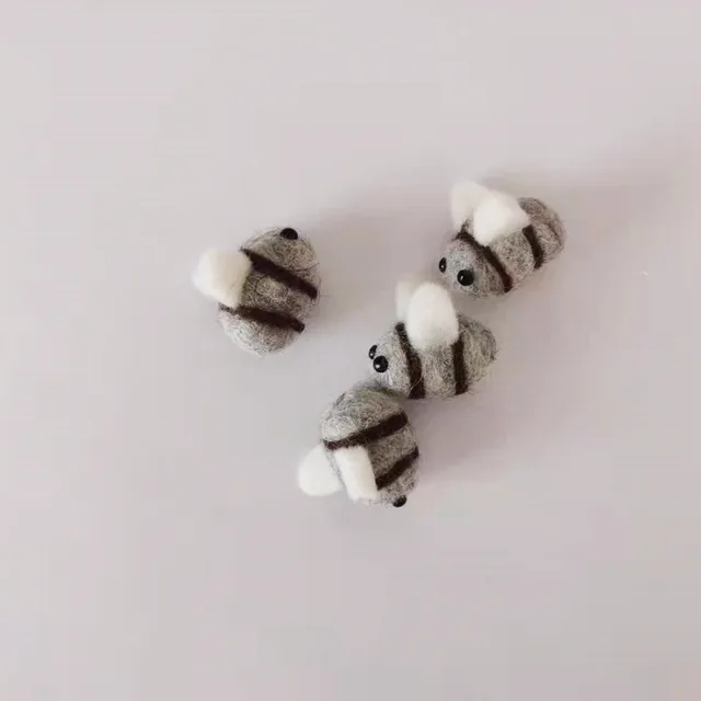 12Pcs Felt Bees Mini Crafts Wool Felt Bumble Bee Plush for Tiered Tray ...