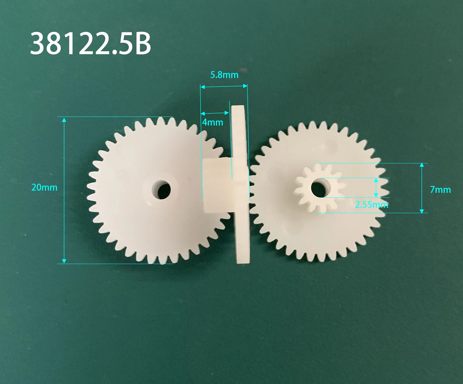 38122B-38122-5B-0-5M-Gear-OD-20mm-Z38-Z12-Double-Plastic-Roller-Gears ...