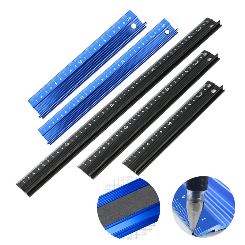 Aluminum-Straight-Ruler-Anti-Slip-Laser-Calibration-Student-Cutting ...