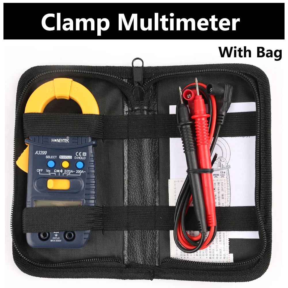 Digital Clamp Multimeter Tester Meter | Digital Multimeter Mini Pocket ...