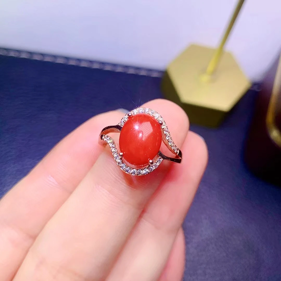 Red Coral Stone Rings