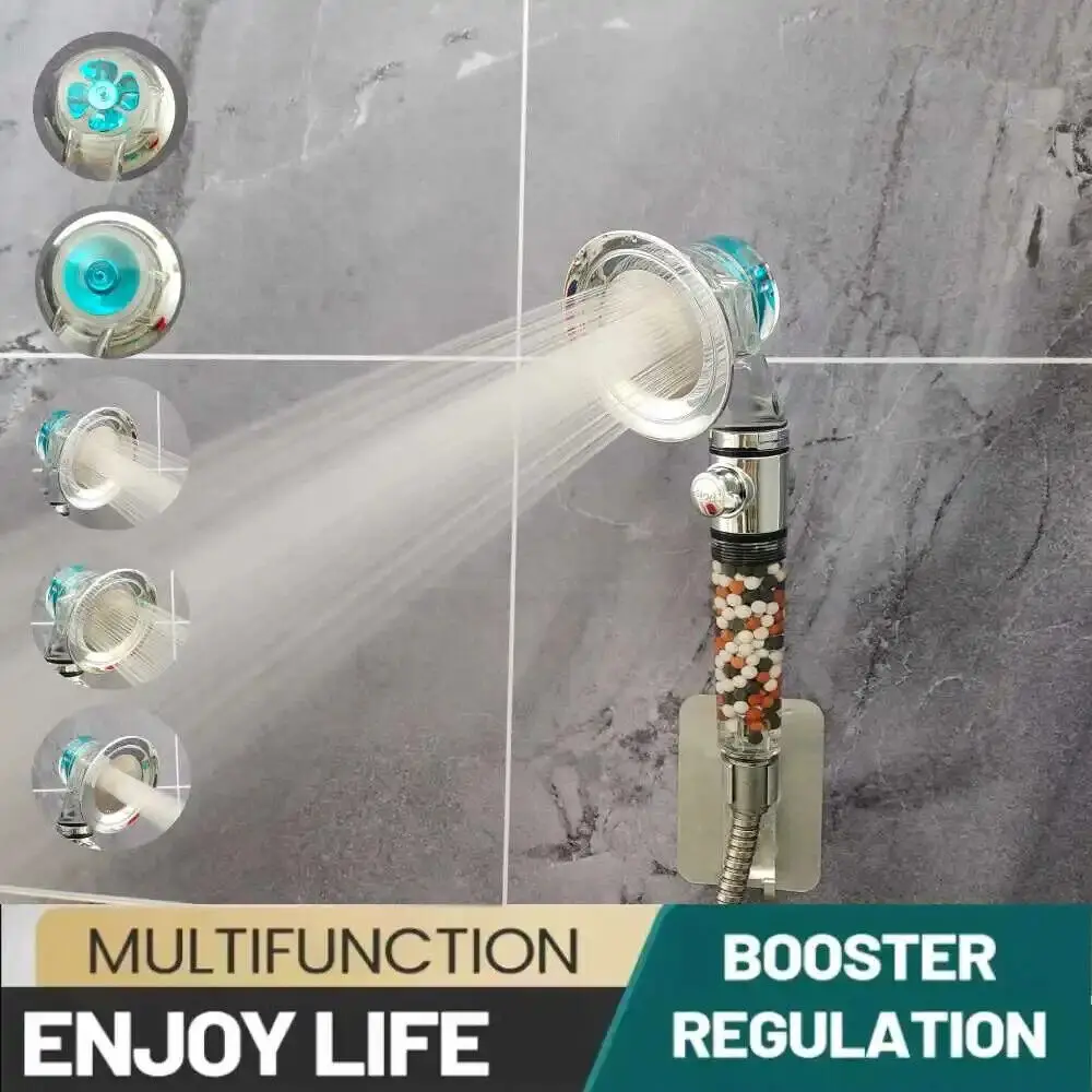 New-Bathroom-3-Function-SPA-Shower-Head-with-Switch-Stop-Button-High ...