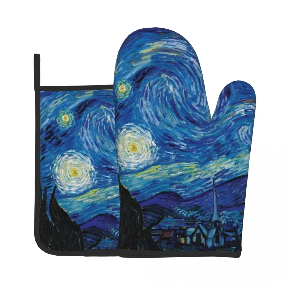 Van-Gogh-Starry-Night-Oven-Mitts-and-Pot-Holders-Set-Galaxy-Bright ...