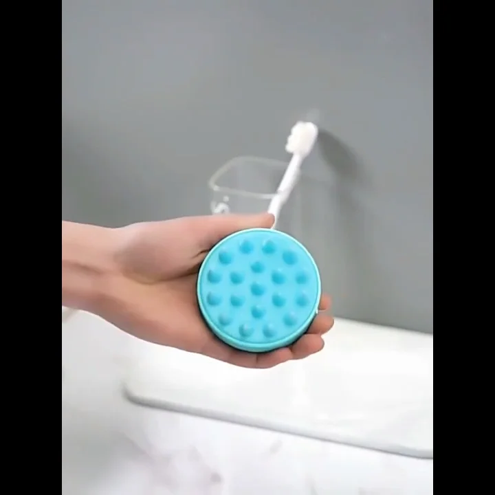 2 IN 1 Silicone Shampoo Brush Clean The Scalp & Silicone Double Head ...