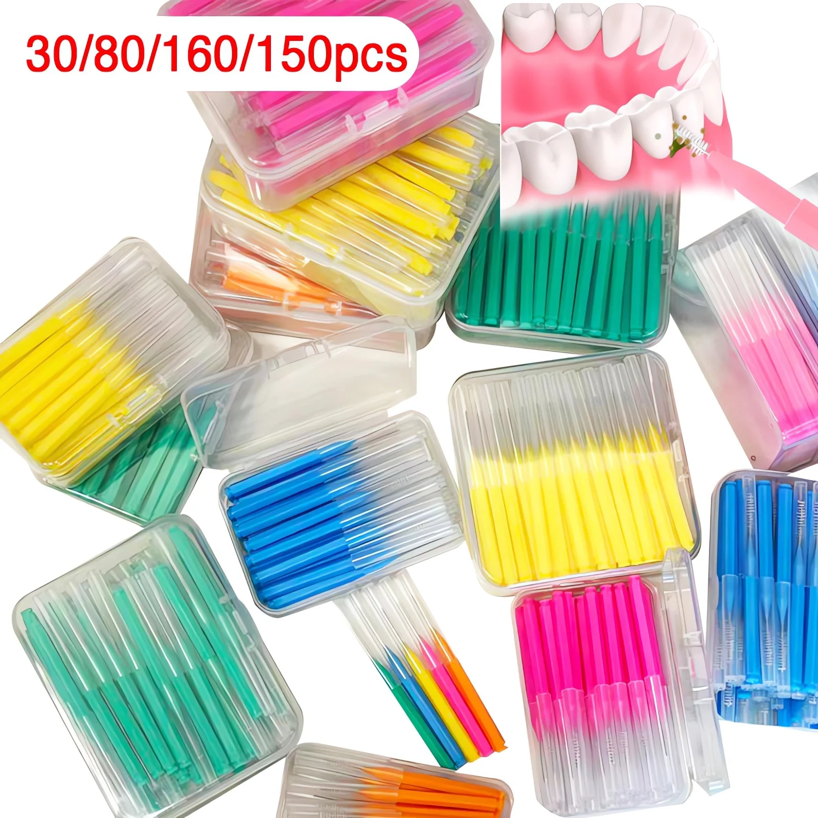 30-80-150-160Pcs-I-type-push-pull-interdental-brush-0-6-1-5Mm-Cleaning ...