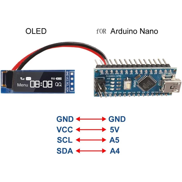 Arduino Oled Display I2C 0.91 Inch I2C SSD1306 White / BLUE I2C OLED Screen Driver DC 3.3V~5V ...