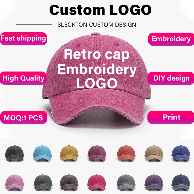 SLECKTON-Custom-Logo-Retro-Baseball-Cap-for-Men-and-Women-DIY-Design ...
