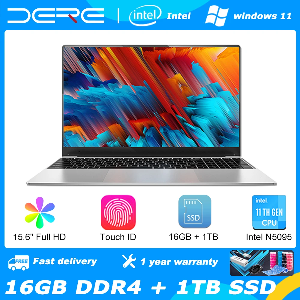 Dere R9 Pro Laptop 15.6 Inch 16gb Ram 1tb Ssd Intel Celeron N5095 Dual ...