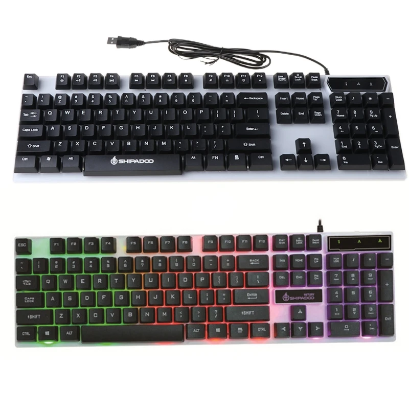 Mechanical-Gaming-Keyboard-Colorful-Luminous-Rainbow-Backlit-Ergonomic ...