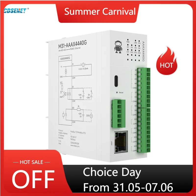 4DI-4AI-4DO-Remote-IO-Module-RS485-Ethernet-CDSENET-M31-AAAX4440G-Analog-Switch-Acquisition ...