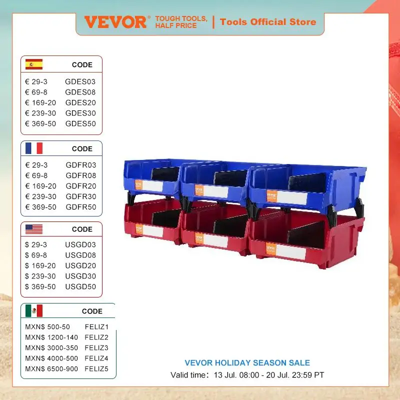 VEVOR-6-12-24pcs-Garage-Storage-Bin-Hanging-Stackable-Wall-Mounted ...