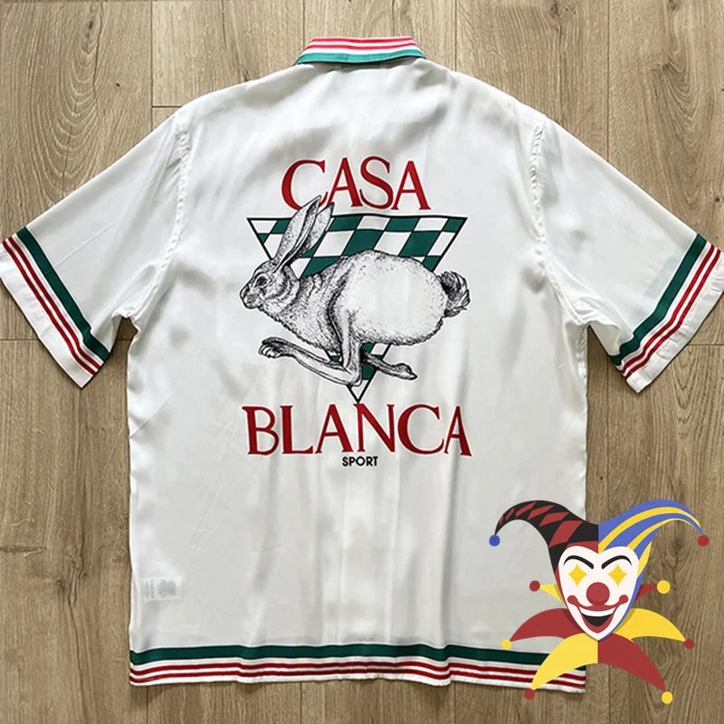 Rabbit Print Casablanca Silk Shirt Men Women 1:1 High Quality ...
