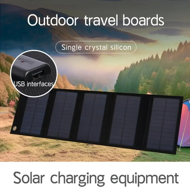 Portable solar panel, 5V/2A USB+TYPE-C solar charger, foldable solar ...
