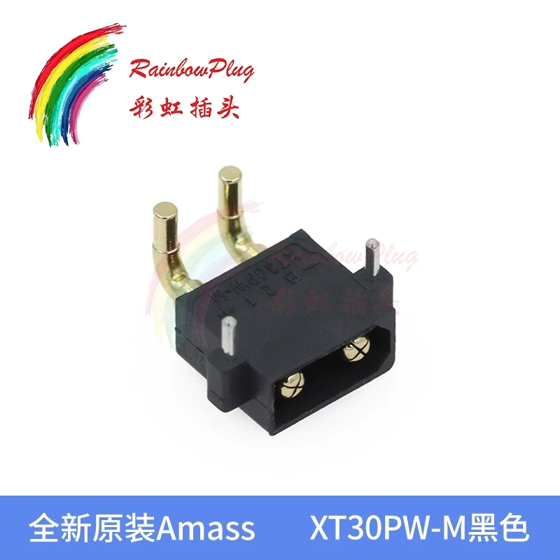 Amass-XT30PW-M-Male-PCB-Board-Plug-Banana-XT30-Connector-Black-2mm ...