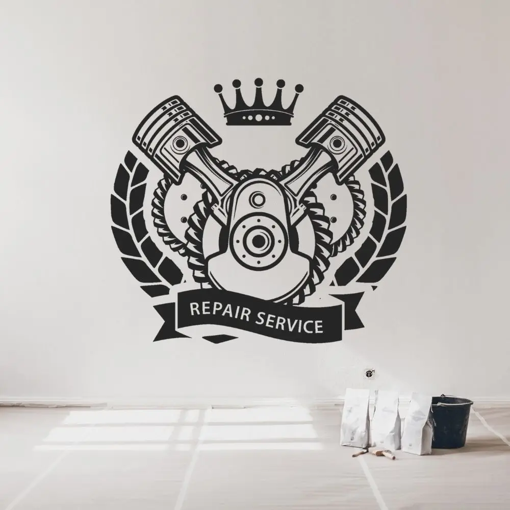 Garage-Piston-Repair-Door-Wall-Sticker-Car-Auto-Service-Wall-Sticker ...