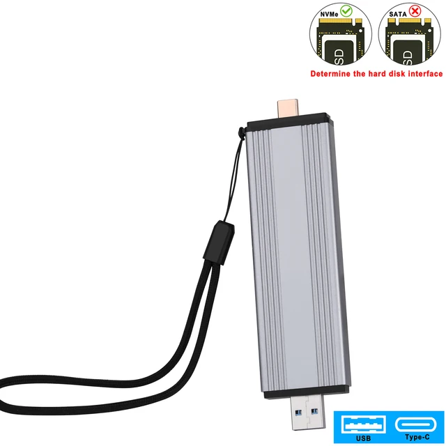 M.2 NVMe Case SSD Enclosure NVMe to USB Adapter 10Gbps USB 3.1 Gen2 External Case Box Support M2 ...