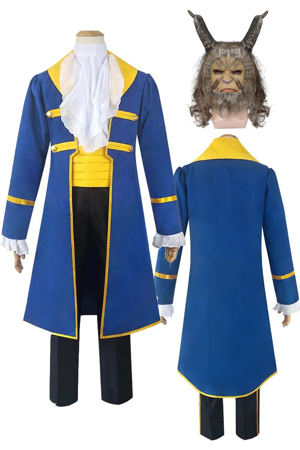 Prince Beast Cosplay Mask Tuxedo Men Costume Cartoon Beauty Cosplay The ...
