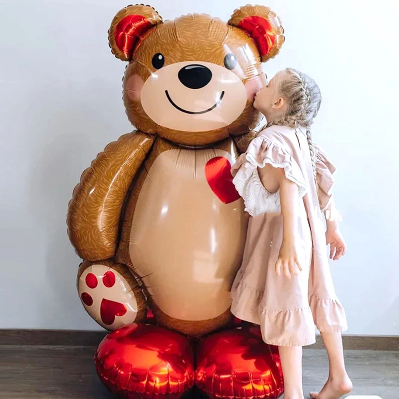 91x67cm Big Bear Foil Balloon Large Size Love Heart Wedding Decoration ...
