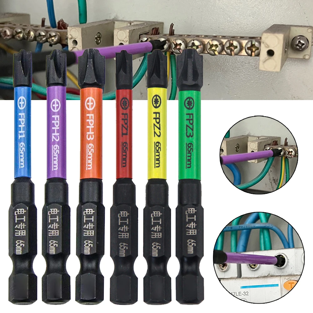 6pcs-65mm-Magnetic-Special-Slotted-Cross-Screwdriver-Bits-Electric ...