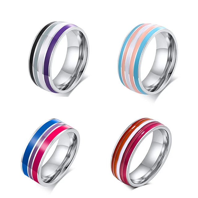 Rainbow Flag Wedding Rings