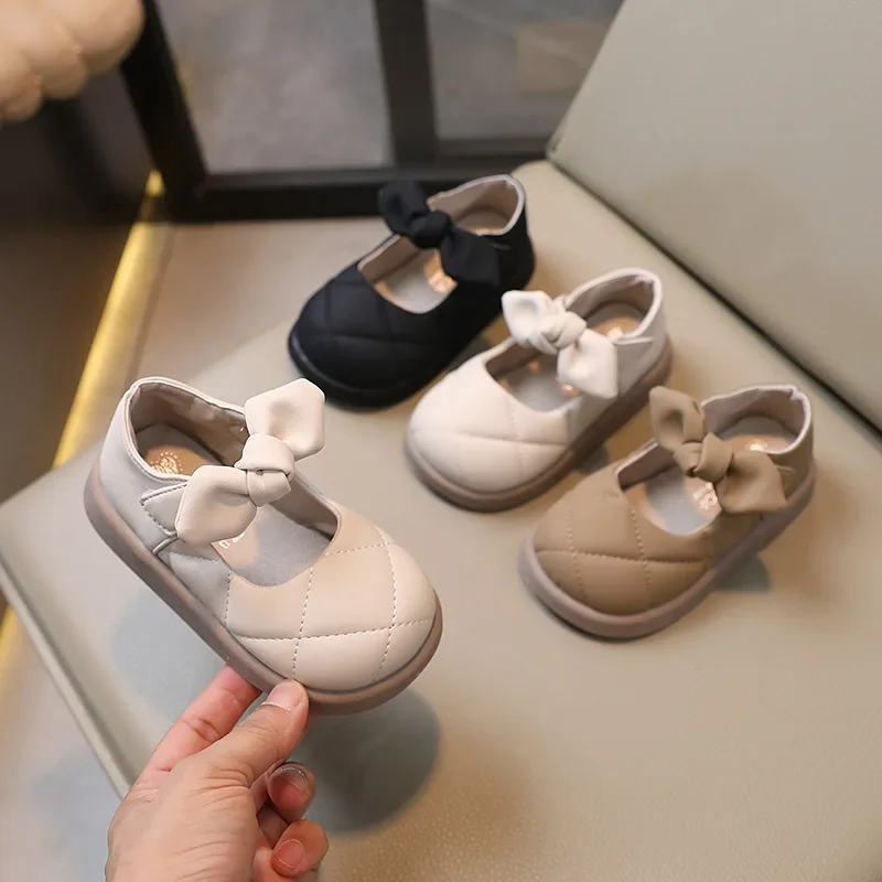 Children Leather Shoes Girls Princess Shoes Toddler Sweet Cute Flat ...