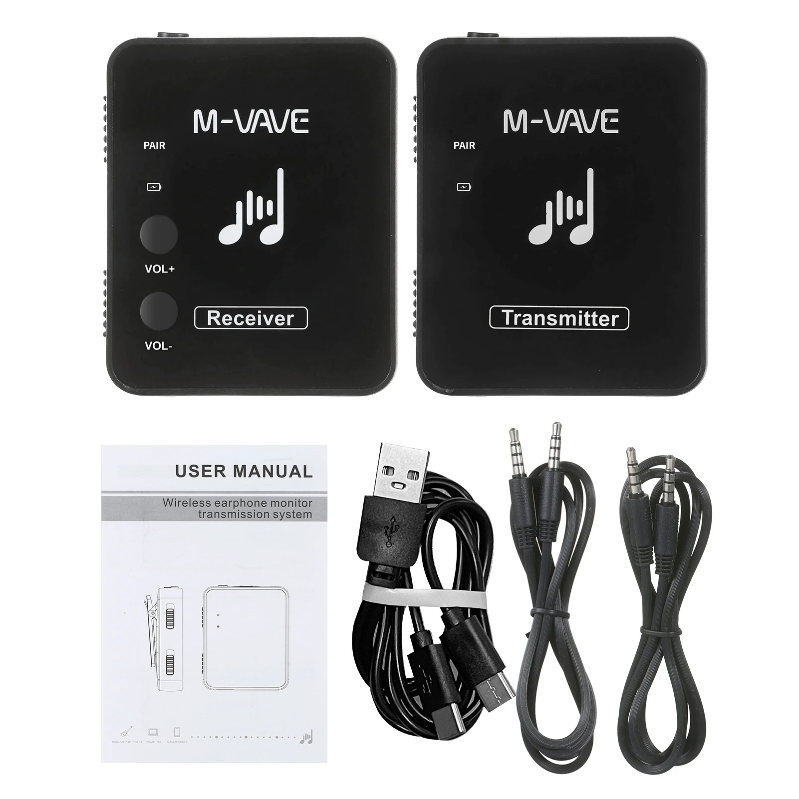 M-VAVE-SWS10-2-4GHz-Wireless-Earphone-Monitor-Transmission-System-USB-Rechargeable-Transmitter ...