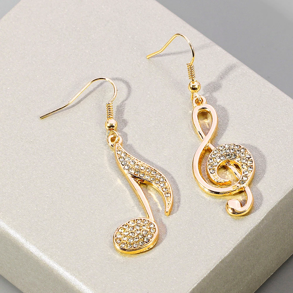 Gold-Color-Music-Notes-Drop-Earrings-Full-CZ-Clear-Crystal-Earring ...