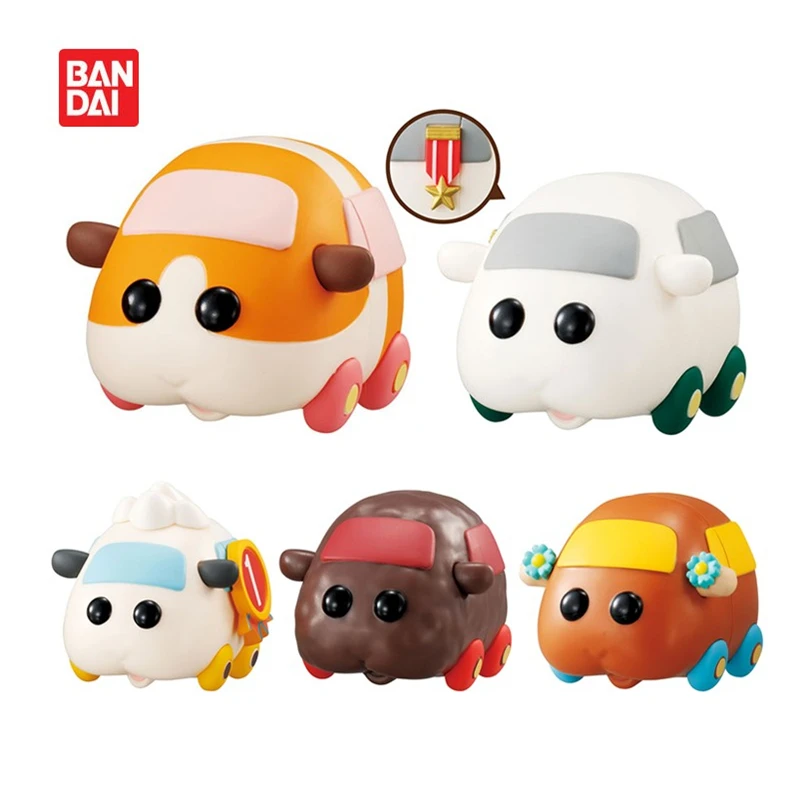 반다이 정품 쉘리스 가챠 시리즈 Pui 큰 머리 인형 햄스터 액션 피규어 모델 어린이 선물 애니메이션 가샤폰