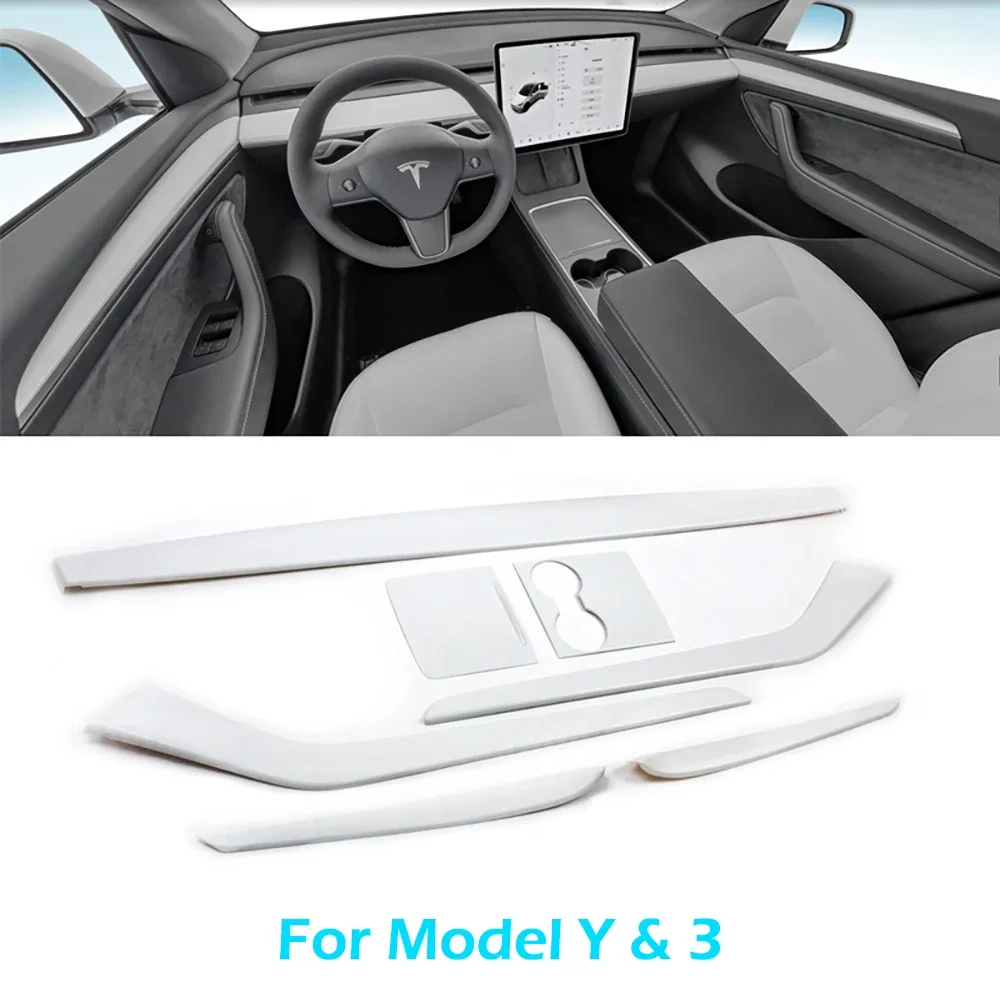 BEVO-for-Tesla-Model-Y-3-ABS-White-Center-Console-Wrap-Cover-Kit ...