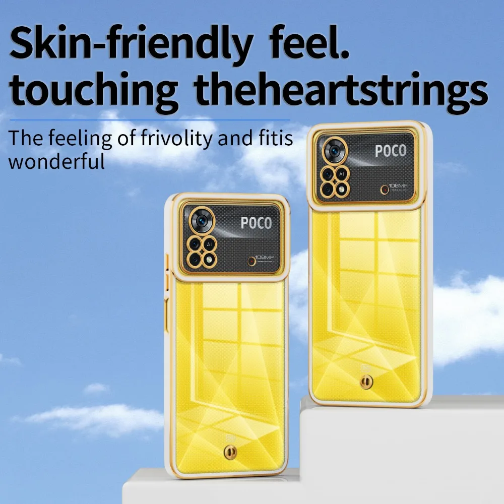 For POCO X4 Pro 5G Case Crystal Clear Transparent Design Back Bumper ...