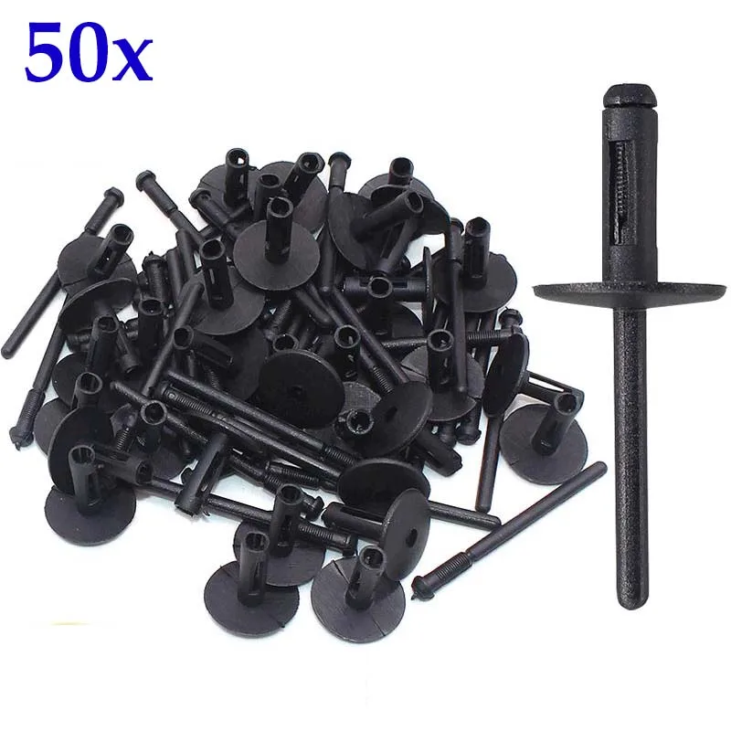50pcs Plastic Expansion Blind Rivets Car Bumper Clip Universal Auto ...