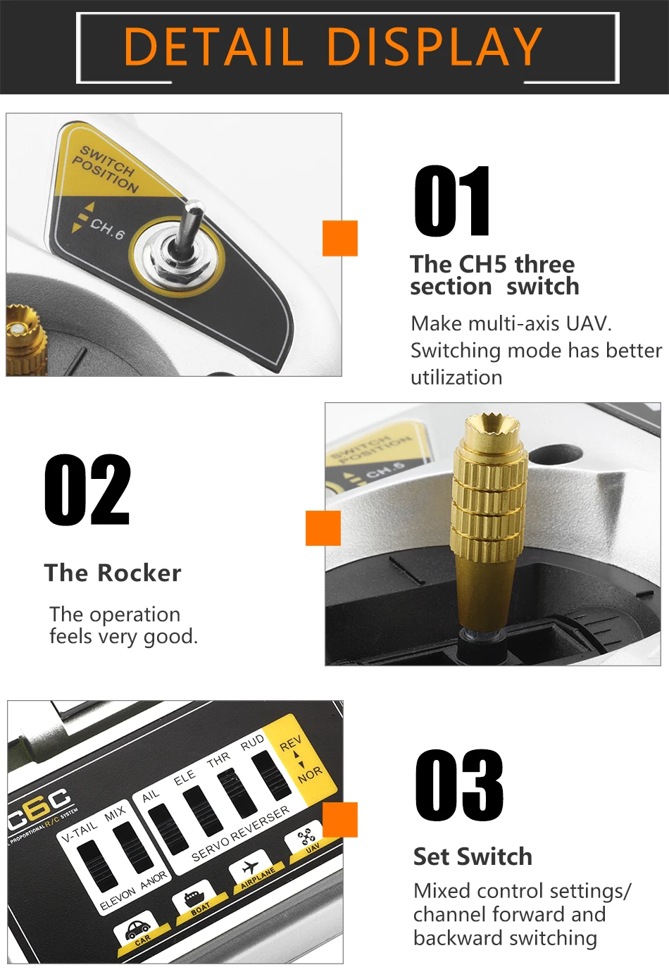 MicroZone MC6C 2.4G 6CH Transmitter with Receiver - HobbyRC BD