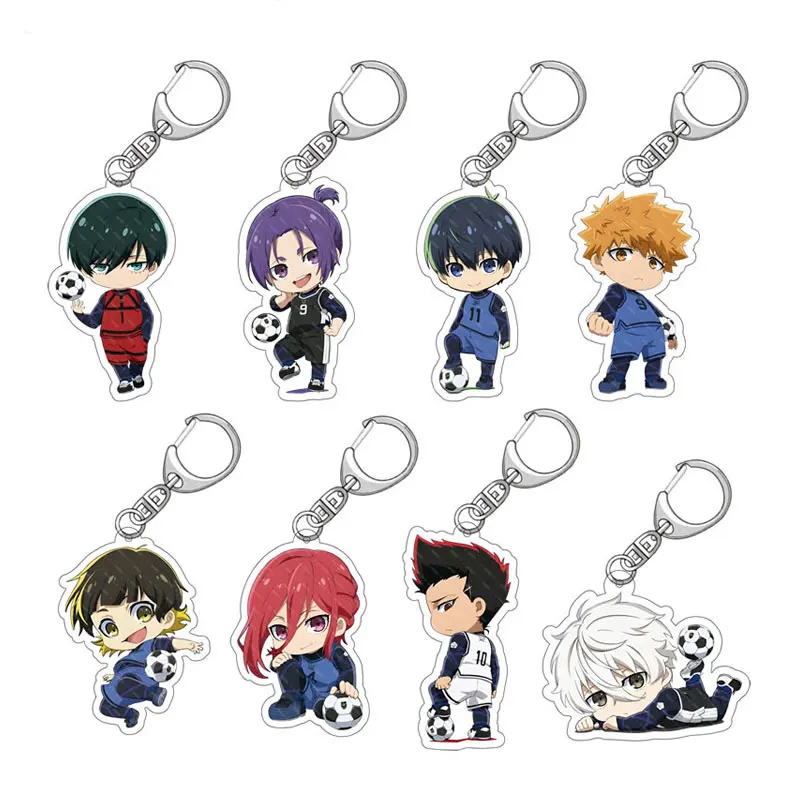 Anime Blue Lock Acrylic Keychain Cosplay Figure KeyChains Metal Holder ...