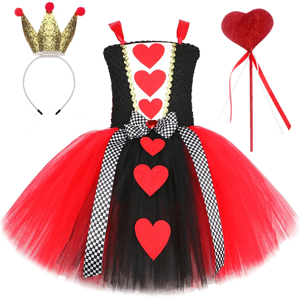 Disfraz-de-la-reina-roja-de-corazones-de-Disney-para-ni-as-vestido-de ...
