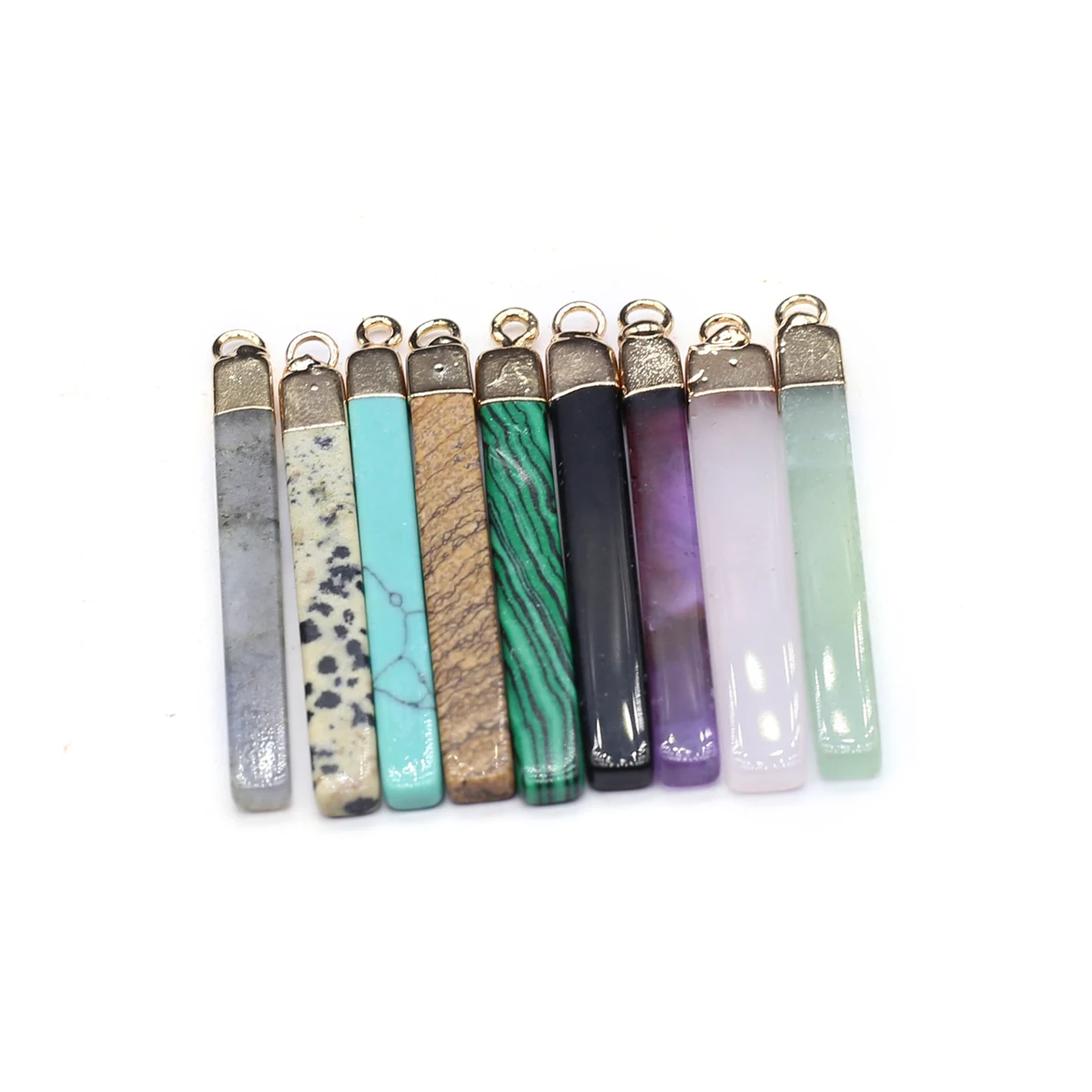 2-PCS-Natural-Stone-Random-Colour-Pendant-Delicate-Shape-Elegant ...